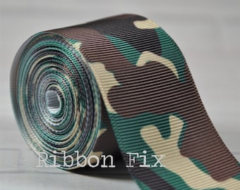 3/8 Camouflage Camo Print Grosgrain Ribbon Deer Hunting Forest Tree ...