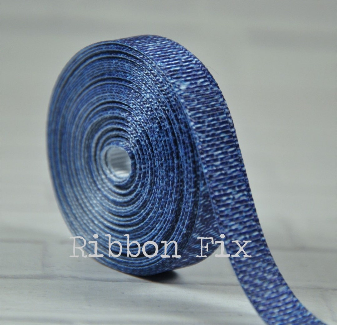 3/8" Blue Jean Denim Print Grosgrain Ribbon - Jeans Pants - Cowboy ...