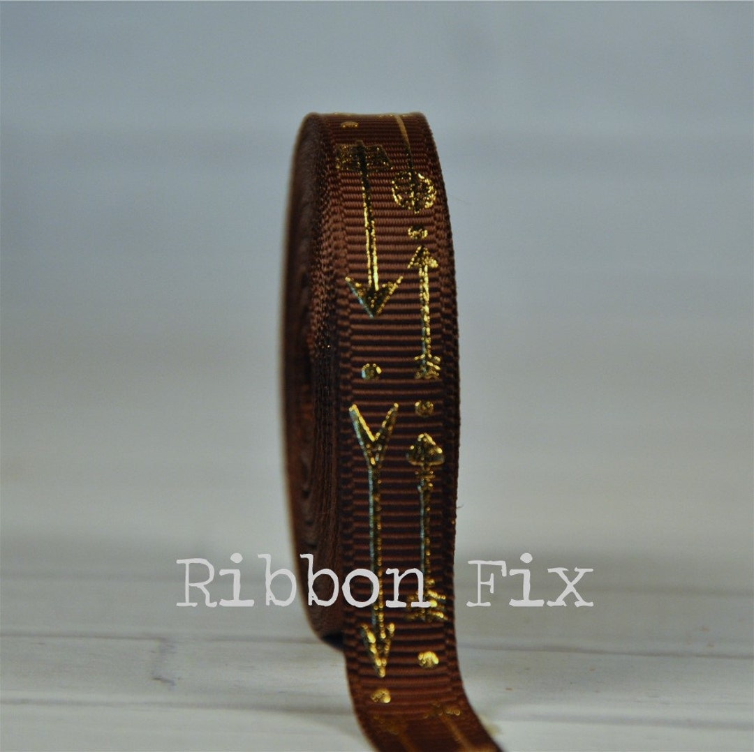 3/8" Braun & Gold Folie Pfeil Druck Schleife - Pfeile - Bling - Feder ...
