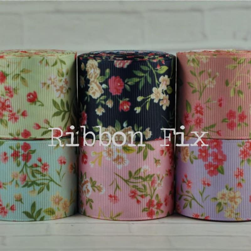 Pink and Navy Ribbon - Etsy