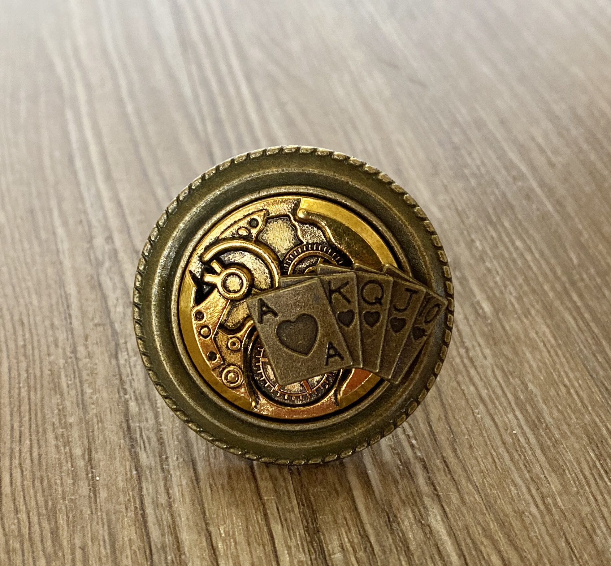 Brass Gear Poker Drawer Knobs / Gear Poker Cabinet / Gothic Home Decor ...
