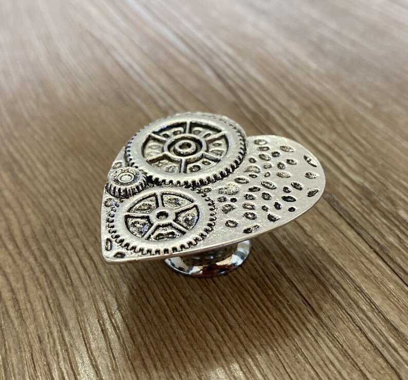 Silver Love Gear Drawer Knobs / Love Gear Cabinet / Gothic - Etsy