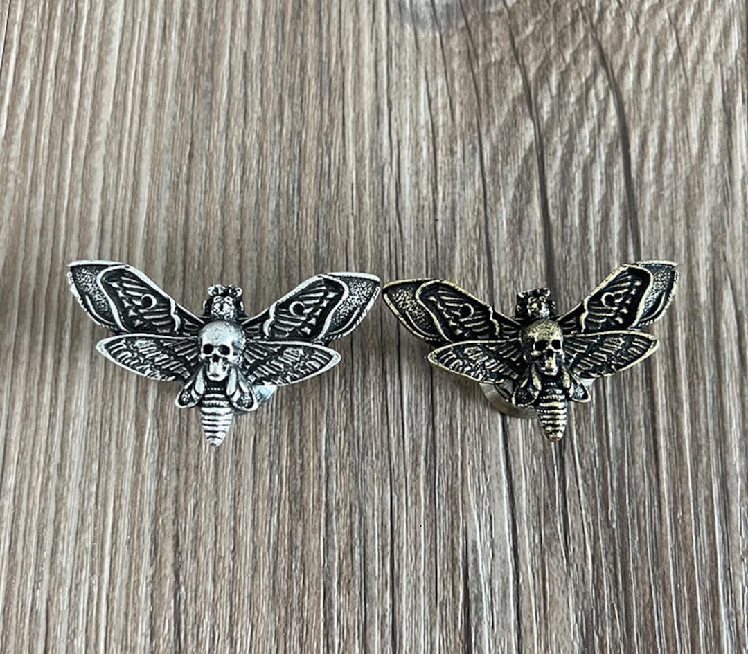 Moth Drawer Knobs /skull Cabinet / Gothic Home Decor / Animal Shaped ...