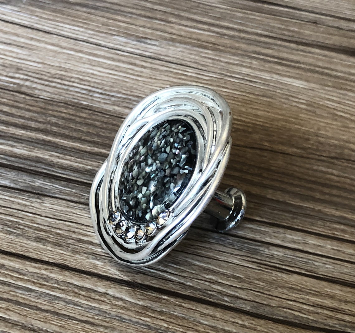 Silver Natural Shell Drawer Knobs / Natural Shell Cabinet / | Etsy