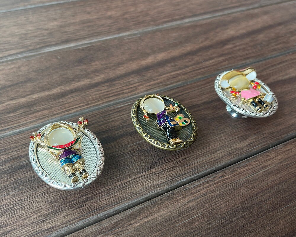Enamel Cut Girl Drawer Knobs / Lovely Girl Cabinet / Gothic Home Decor ...