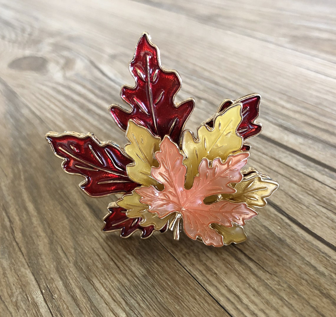 Enamel Color Maple Leaf Drawer Knobs / Maple Leaf Cabinet / | Etsy