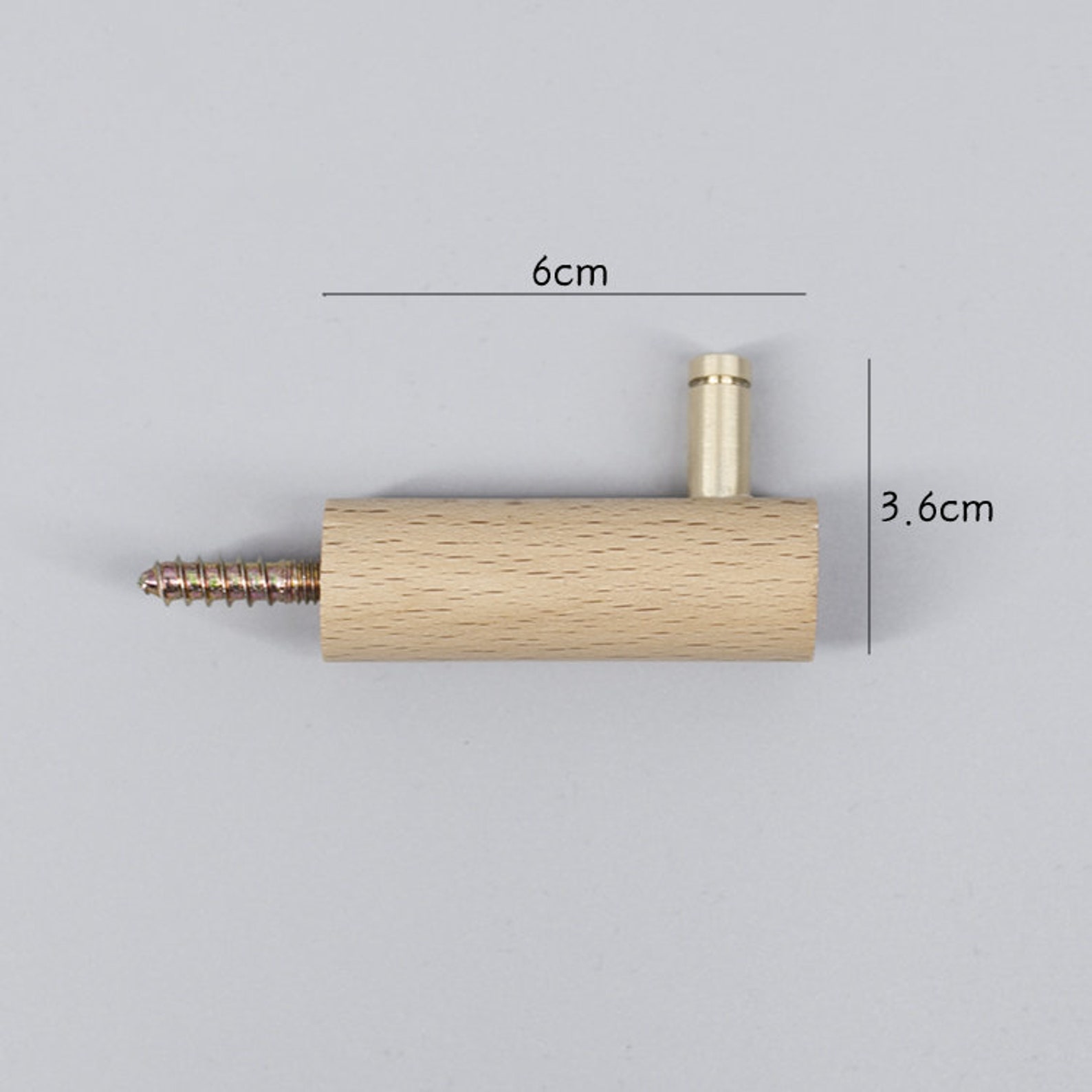 Wood Brass Hook Simple Wall Hanging Handmade Brass Solid | Etsy