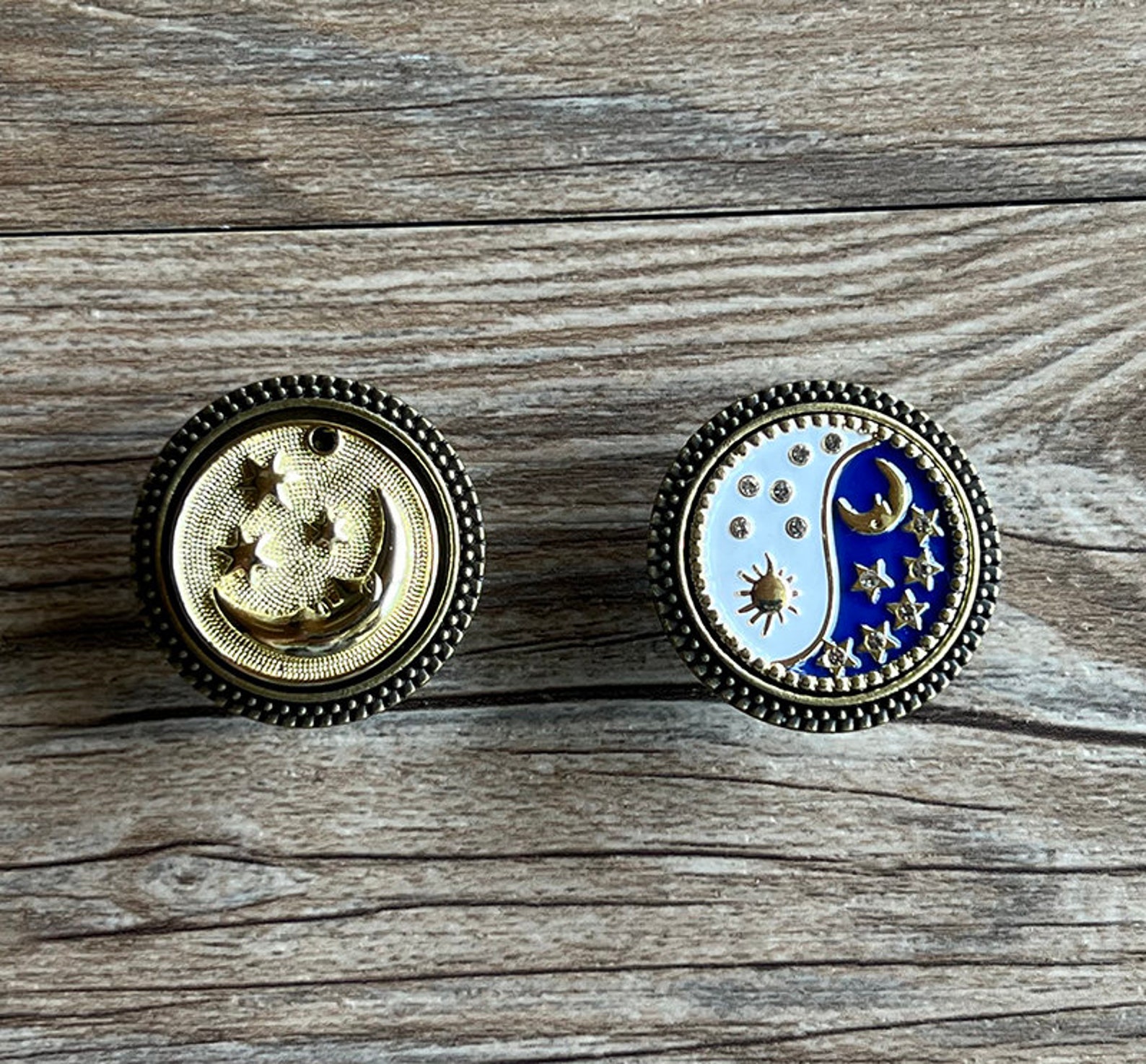 Enamel Sun and Moon Drawer Knobs / Starry Sky Cabinet / Gothic Home ...