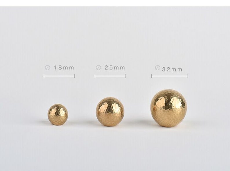 Hammered Brass Sphere Full Copper Solid Handmade Drawer Knobs - Etsy