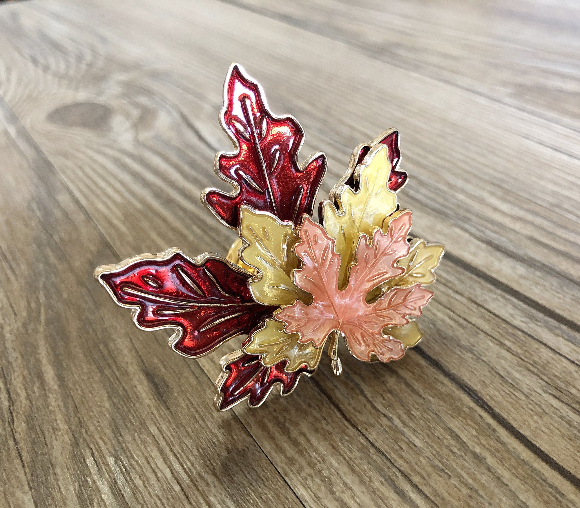 Enamel Color Maple Leaf Drawer Knobs / Maple Leaf Cabinet / | Etsy