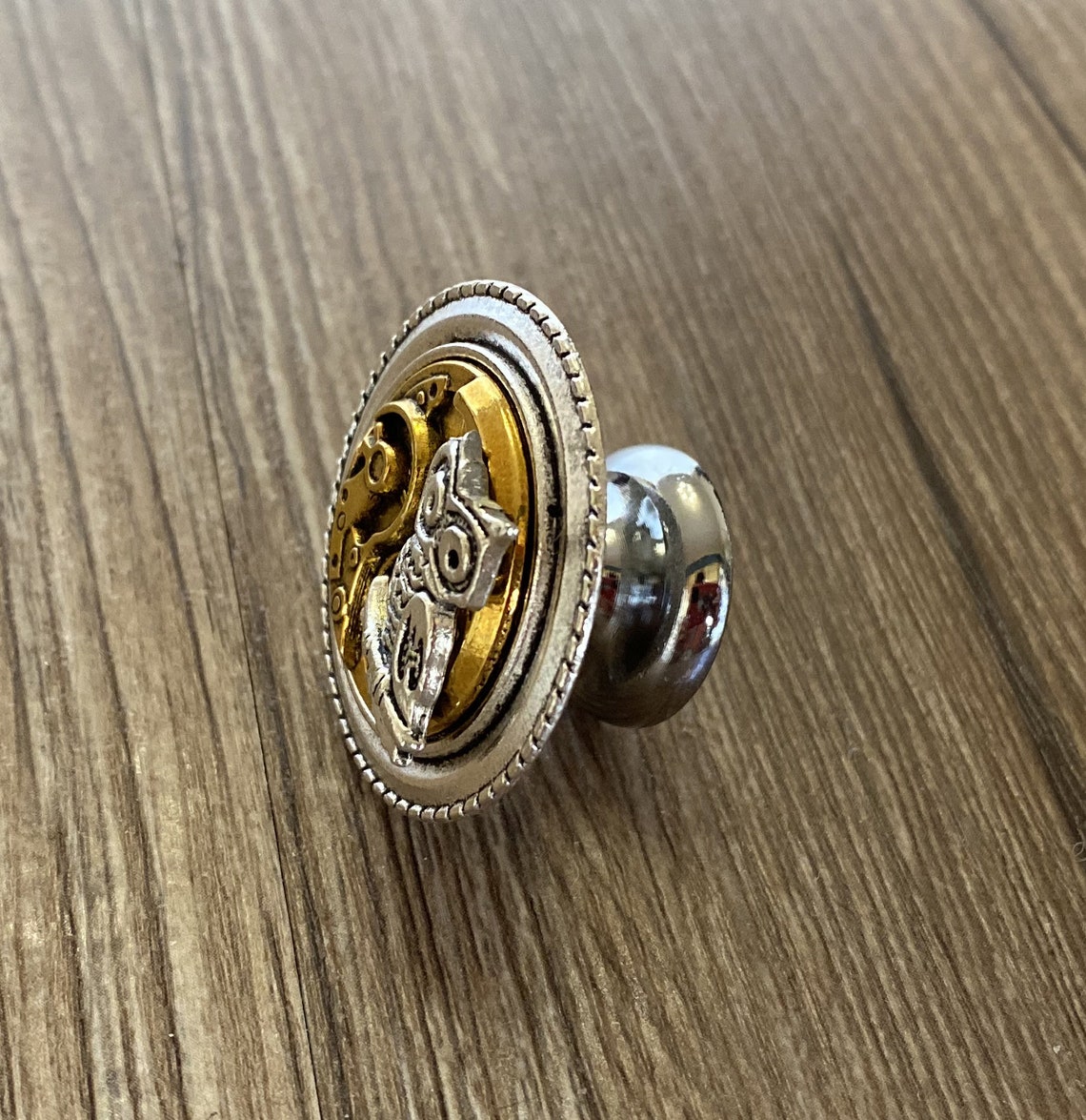 Old Gold Gear Owl Drawer Knobs / Gear Owl Cabinet / Gothic - Etsy