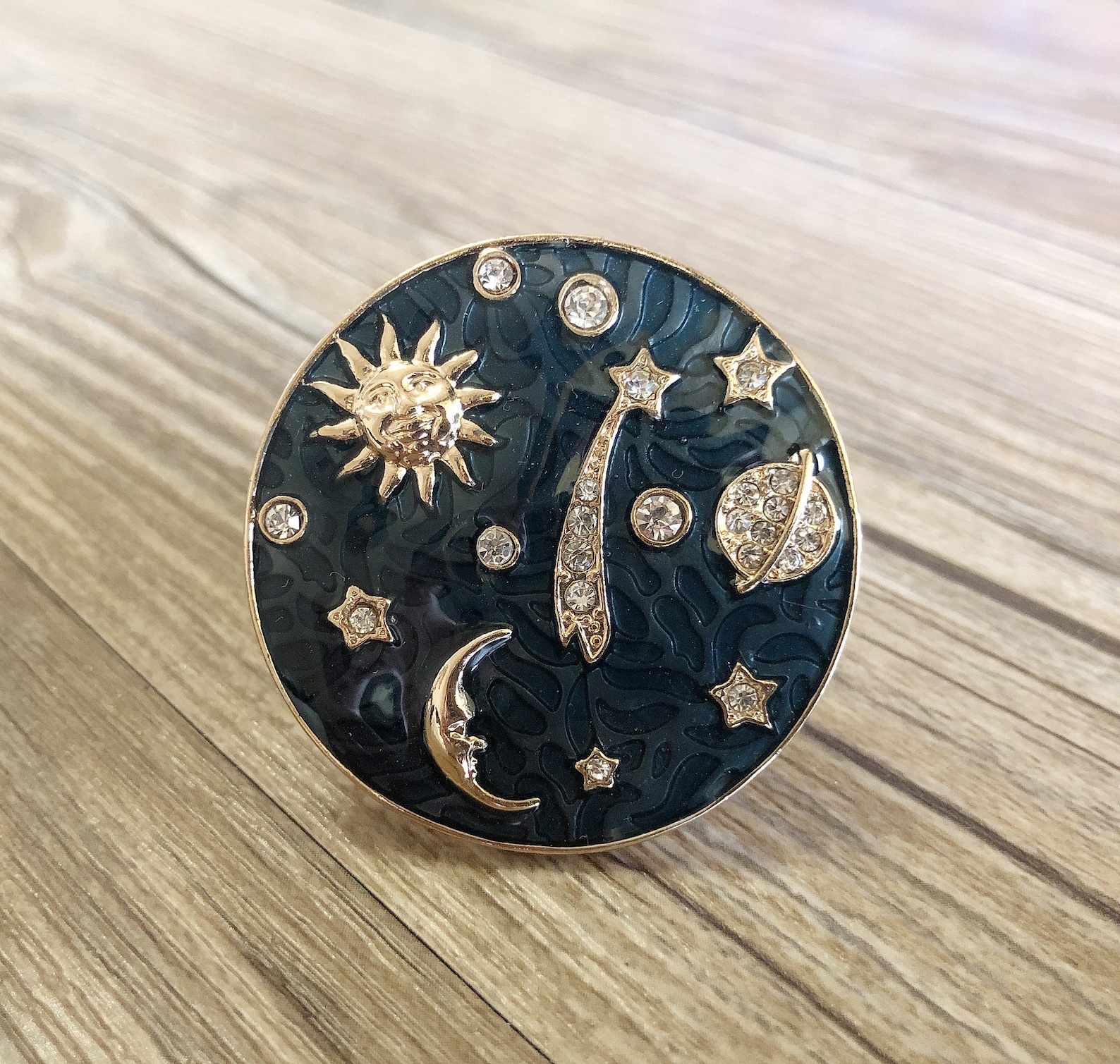 Enamel Moon and Stars Drawer Knobs / Starry Sky Cabinet / - Etsy