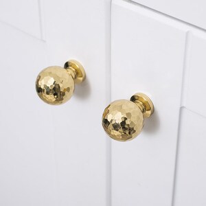 Hammered Brass Solid Handmade Drawer Knobs Pulls Handles/dresser Knobs Cabinet Pull Handles ...
