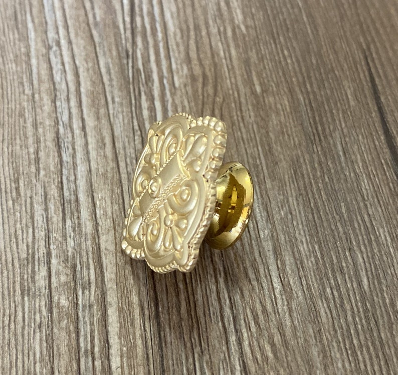 Matte Golden Embossed Drawer Knobs / Embossed Cabinet / Gothic Home ...
