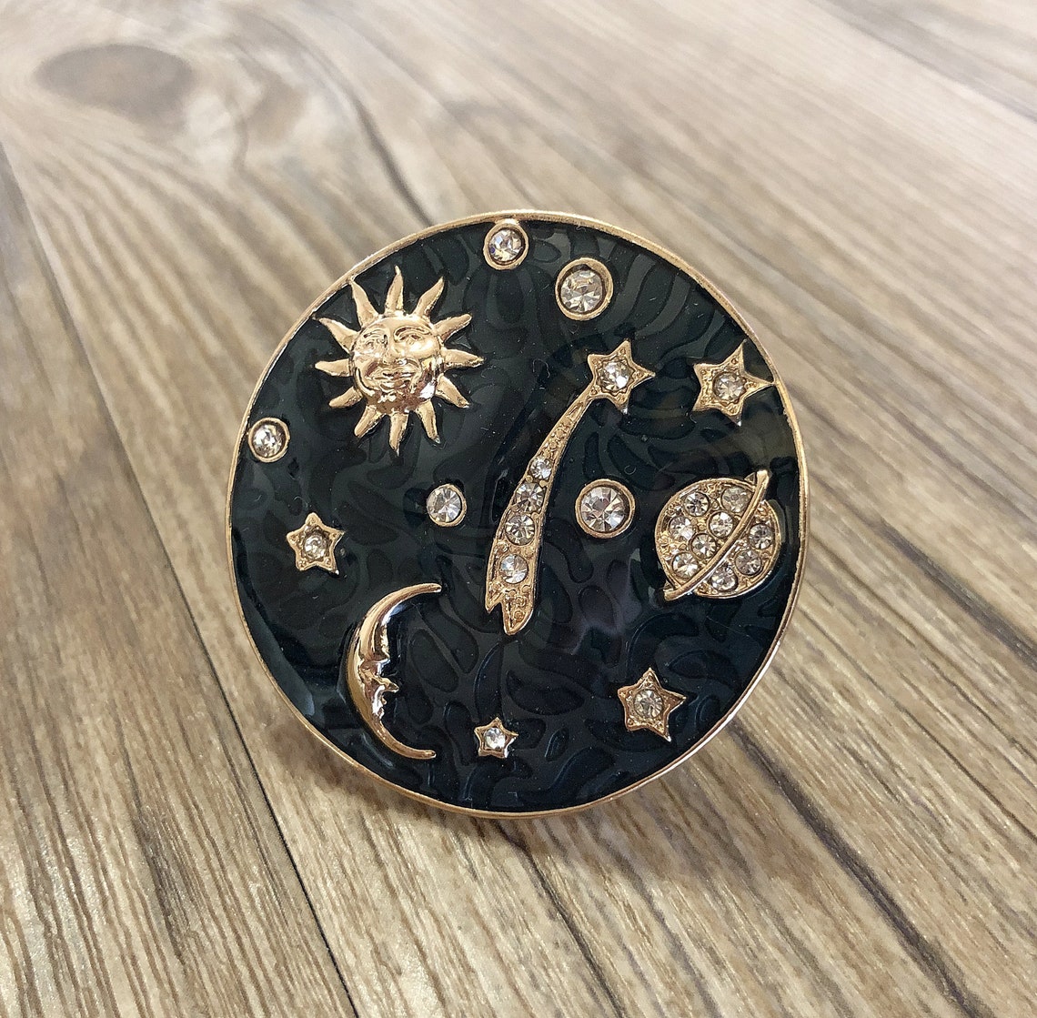 Enamel Moon and Stars Drawer Knobs / Starry Sky Cabinet / - Etsy