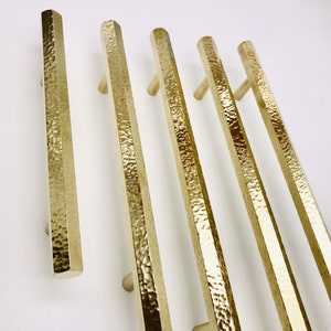 Hexagon Hammered Brass Solid Handmade Drawer Knobs Pulls Handles/dresser Knobs Cabinet Pull ...