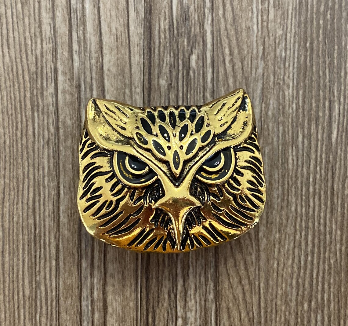 Old Gold Owl Drawer Knobs / Vintage Owl Cabinet / Gothic Home Decor ...