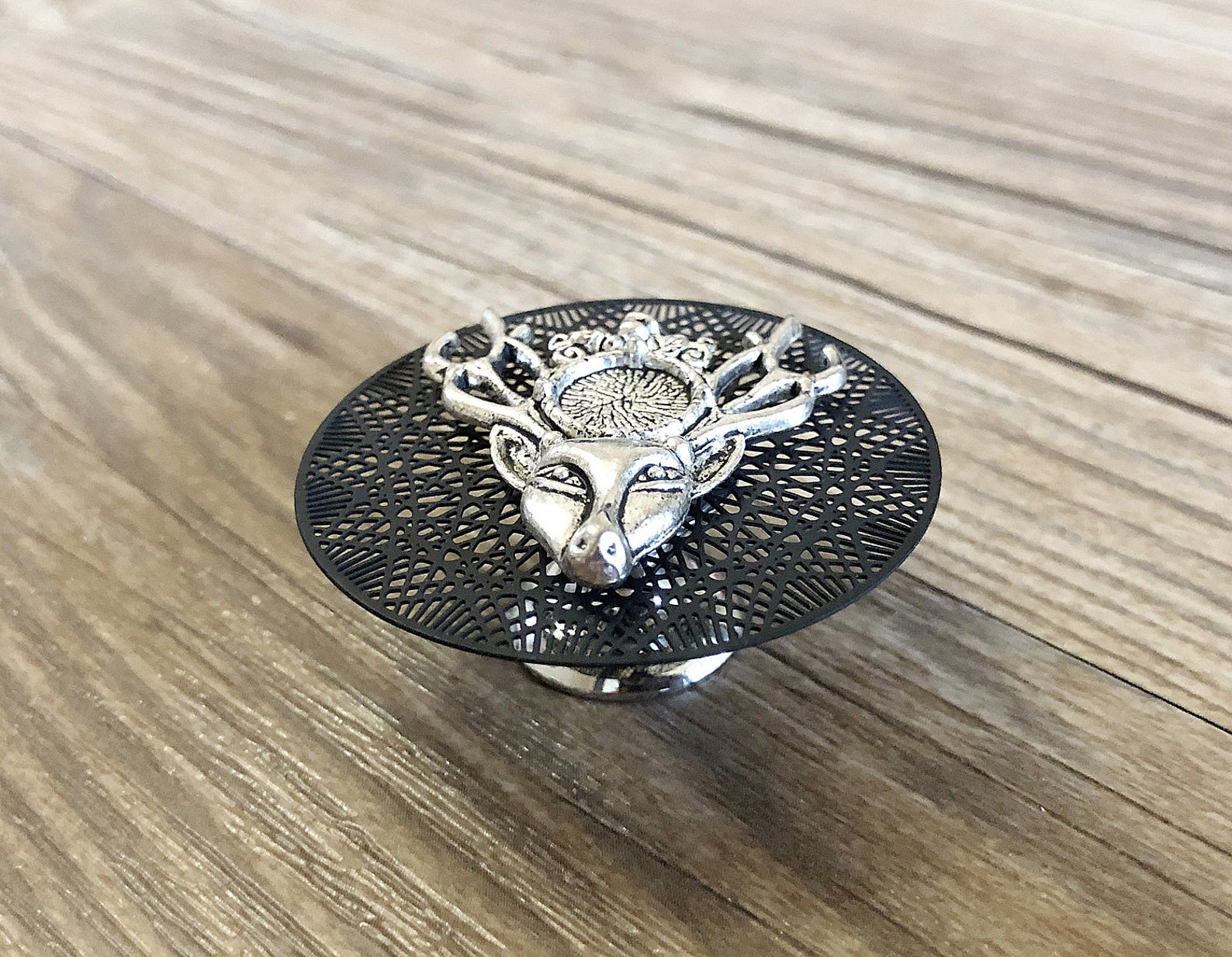 Silver Deer Head Drawer Knobs / Deer Head Cabinet / Gothic - Etsy