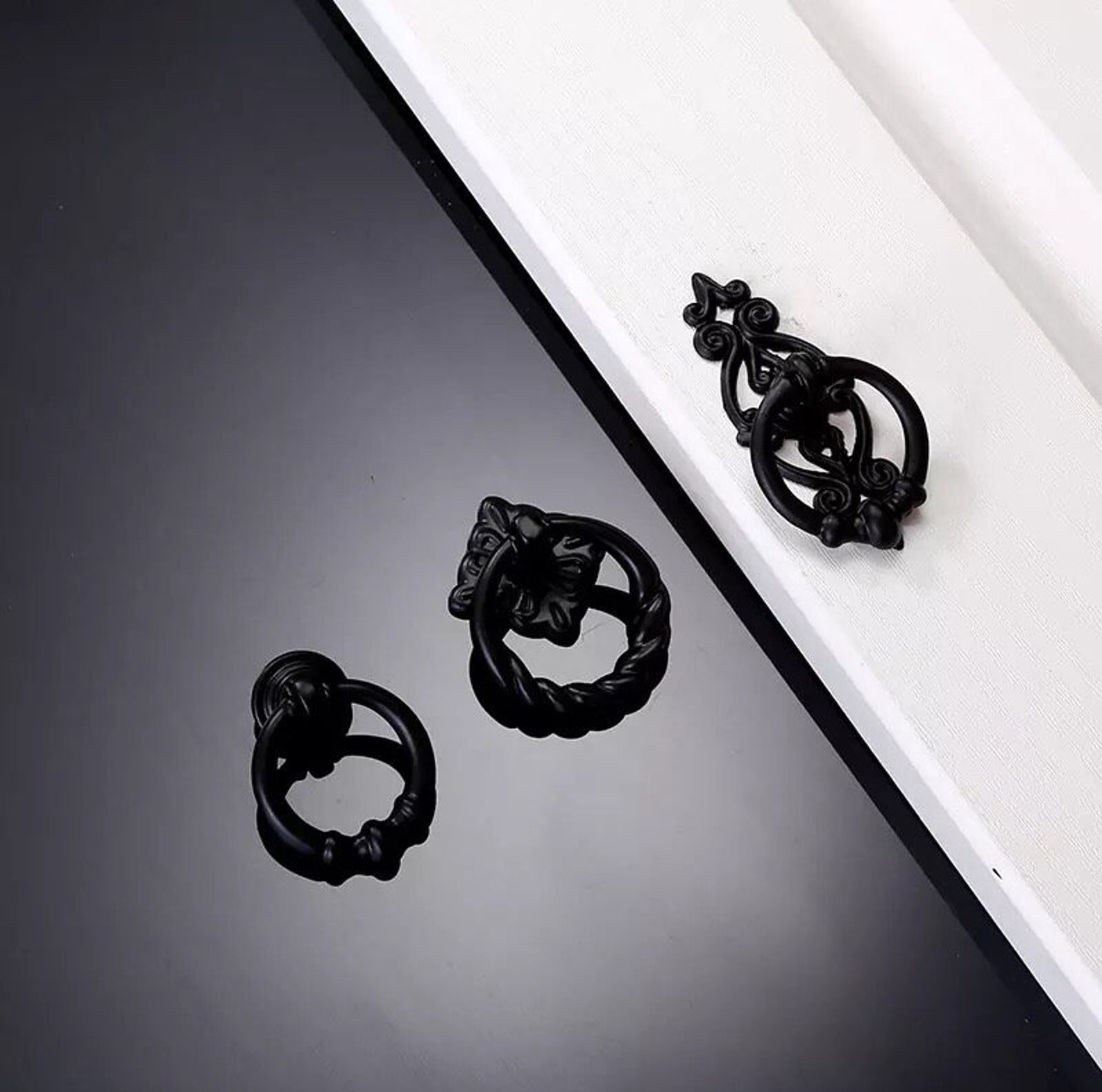 French Bail Dresser Drawer Pulls Handles / Antique Brass Drop | Etsy