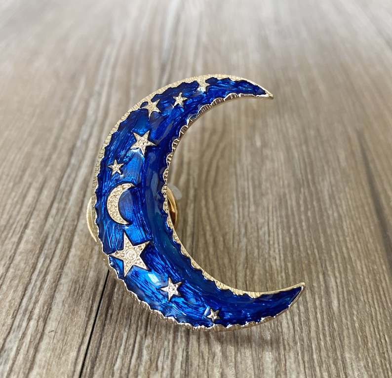 Enamel Moon and Stars drawer knobs / Starry sky cabinet / | Etsy