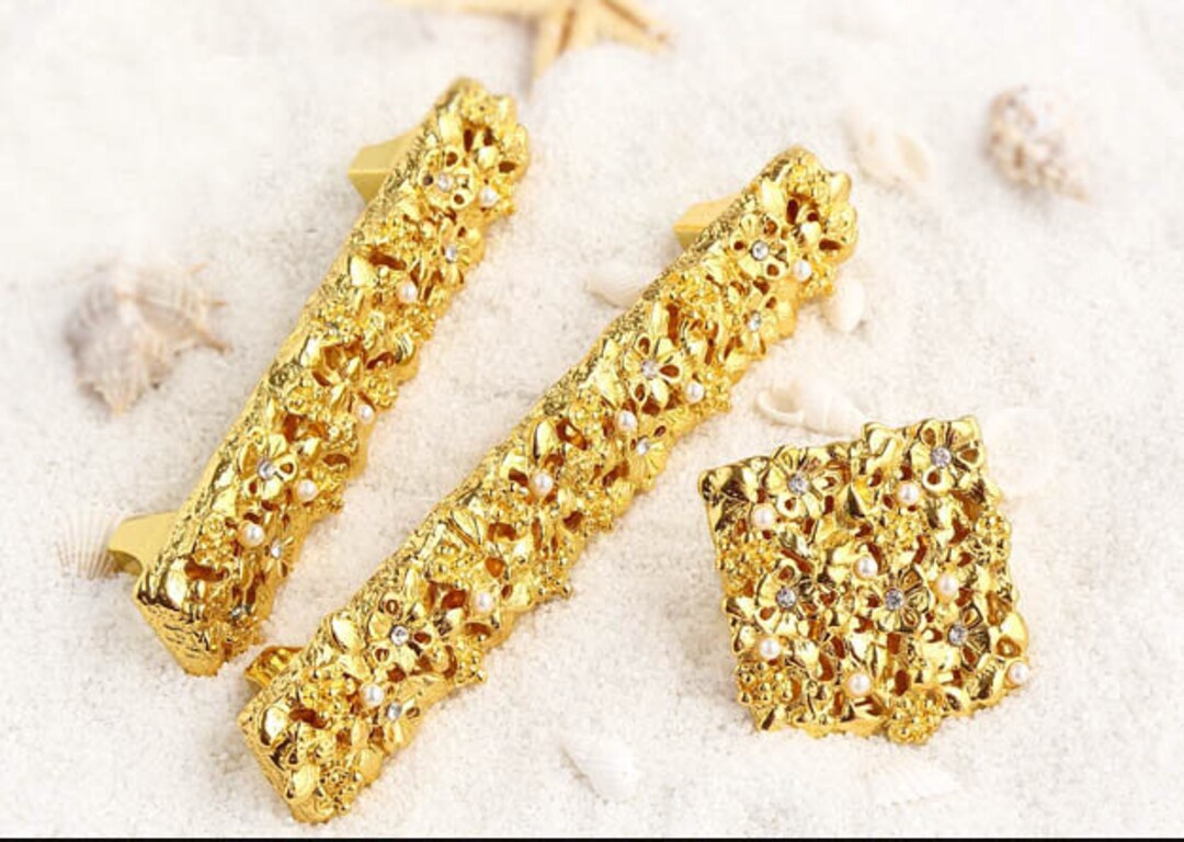 Golden Antique Knobs Drawer Knob Dresser Knobs Ceramic Knobs / Kitchen ...