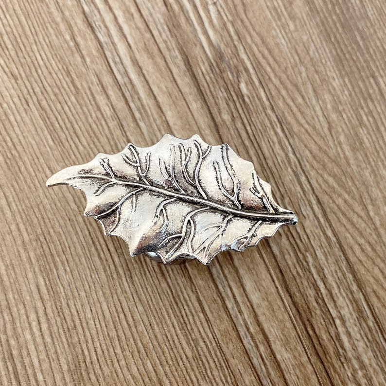 Silver Leaves Knobs Brass Knobs / Cabinet Dresser Knobs / - Etsy
