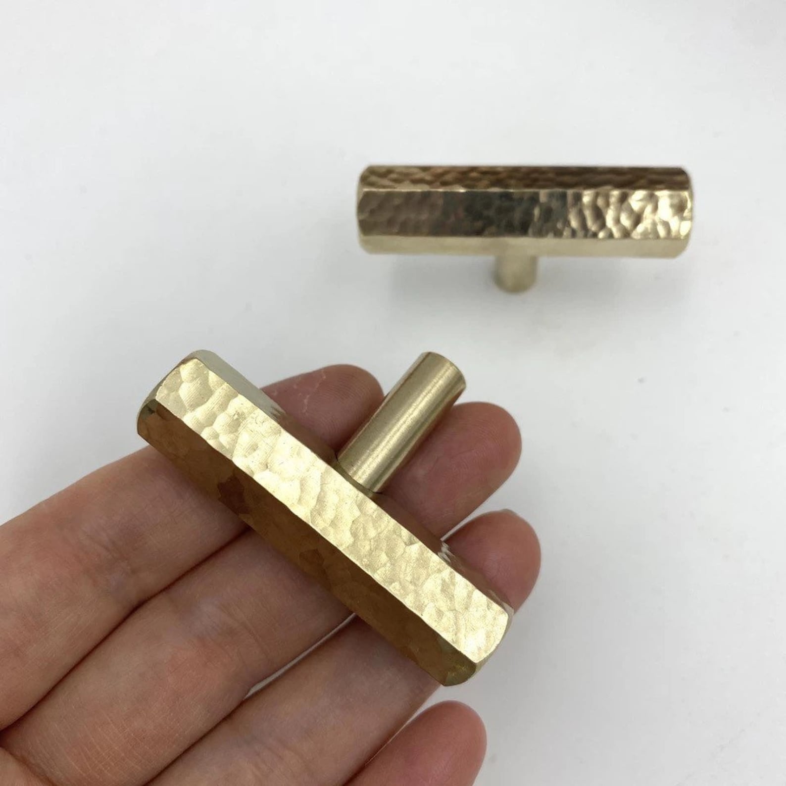 Hexagon Hammered Brass Solid Handmade Drawer Knobs Pulls - Etsy