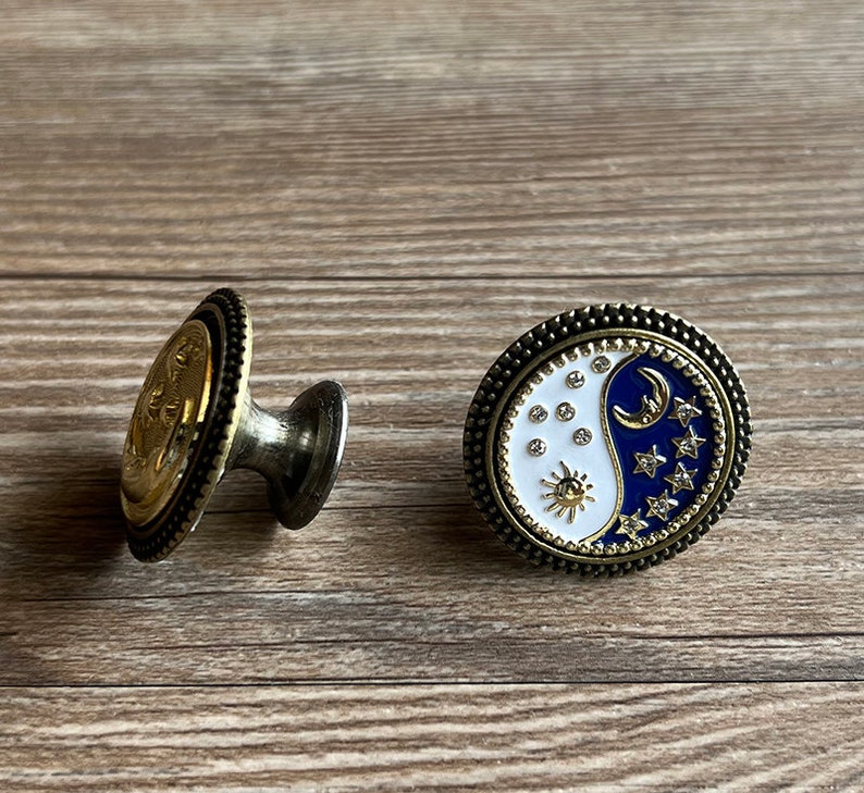 Enamel Sun and Moon Drawer Knobs / Starry Sky Cabinet / Gothic Home ...
