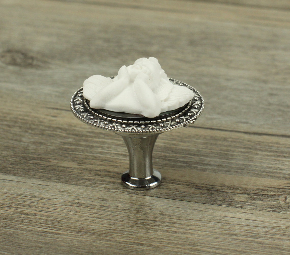 Angel Natural Shell Drawer Knobs / Furniture Knobs Silver With - Etsy