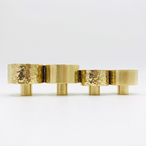 Hammered Brass Solid Handmade Drawer Knobs Pulls - Etsy