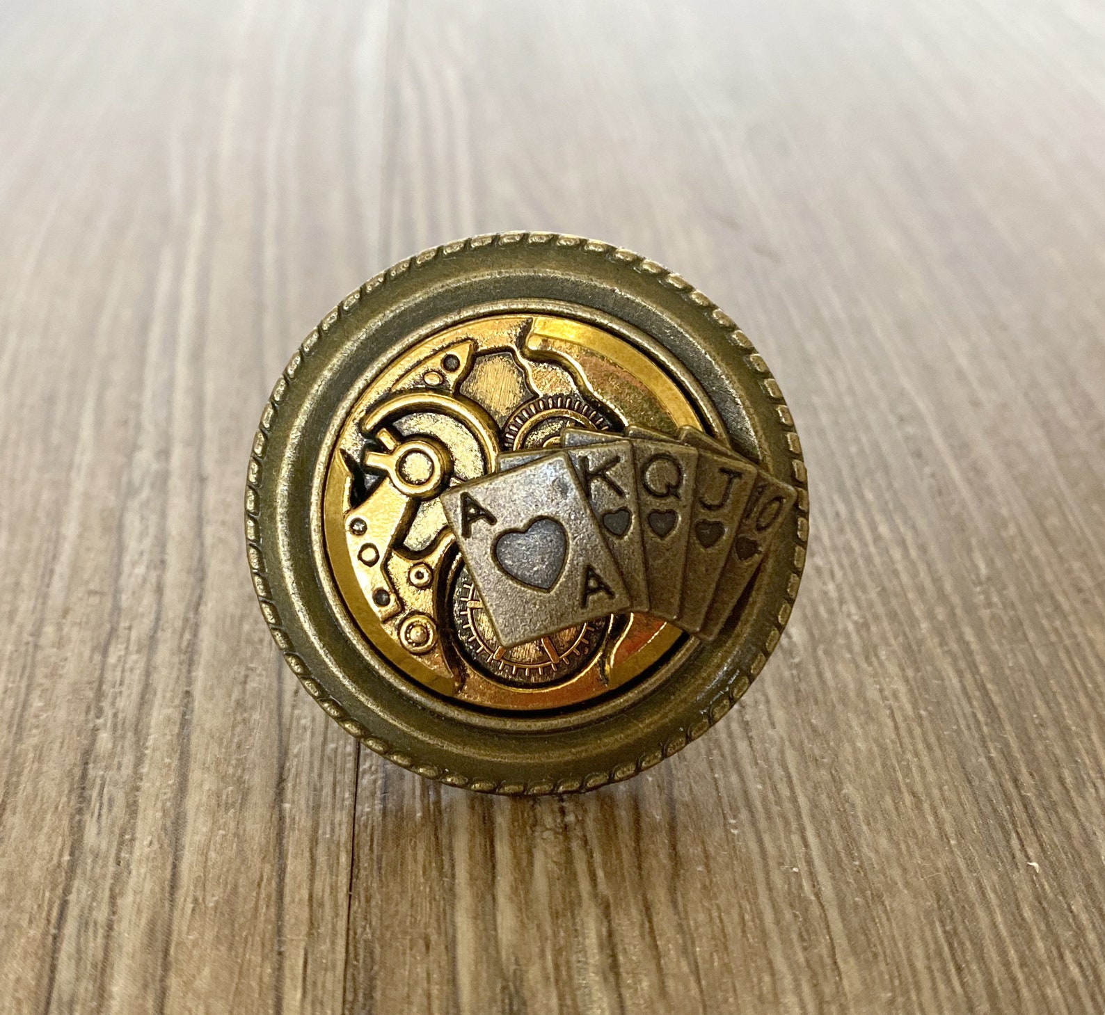 Brass Gear Poker Drawer Knobs / Gear Poker Cabinet / Gothic Home Decor ...