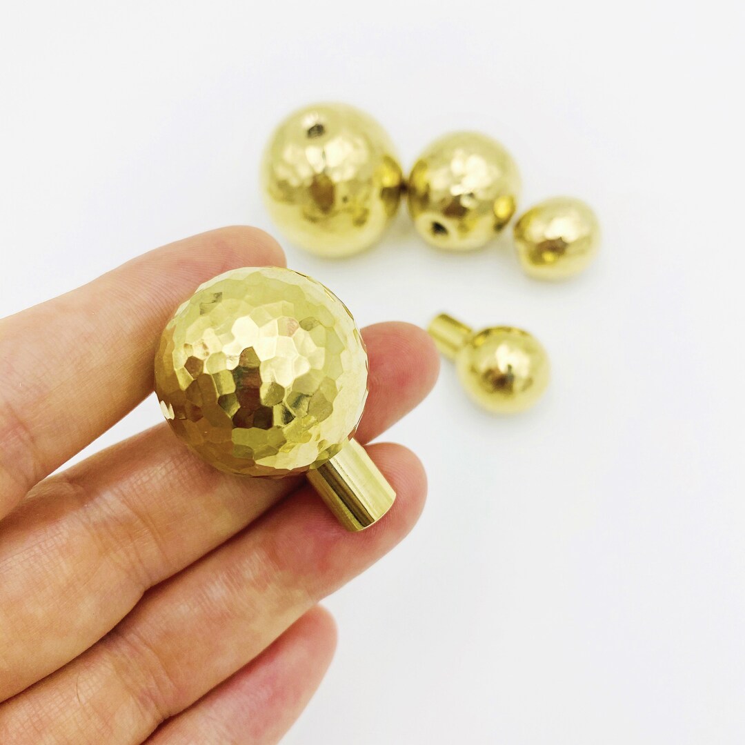 Hammered Brass Sphere Full Copper Solid Handmade Drawer Knobs Pulls Handles/dresser Knobs ...