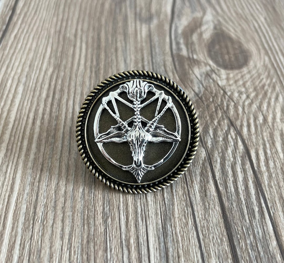 Gothic Silver Satan Skull Knobs Brass Knobs / Cabinet Dresser Knobs / Cabinet Knobs / Skull ...