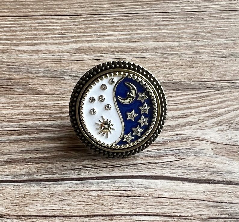 Enamel Sun and Moon Drawer Knobs / Starry Sky Cabinet / Gothic Home ...