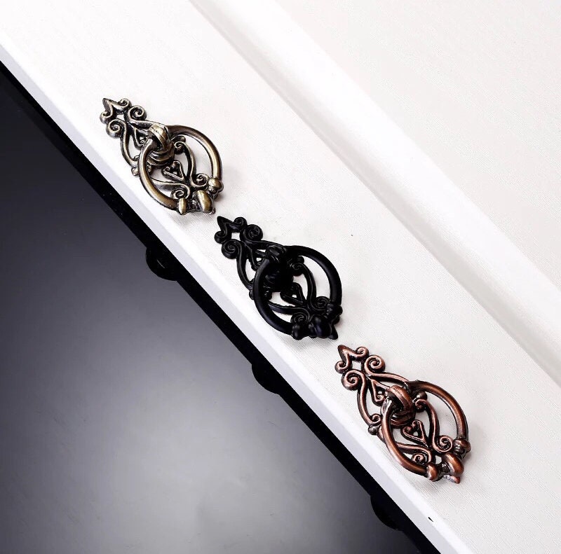 French Bail Dresser Drawer Pulls Handles / Antique Brass Drop | Etsy