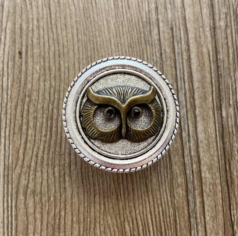Brass Owl Drawer Knobs / Gear Owl Cabinet / Gothic Home Decor - Etsy