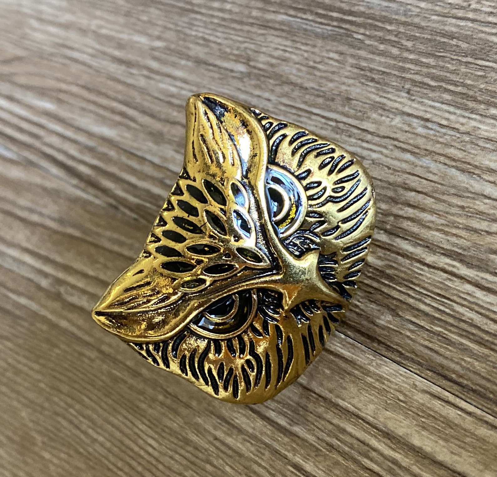 Old Gold Owl Drawer Knobs / Vintage Owl Cabinet / Gothic Home Decor ...
