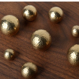 Hammered Brass Sphere Full Copper Solid Handmade Drawer Knobs - Etsy