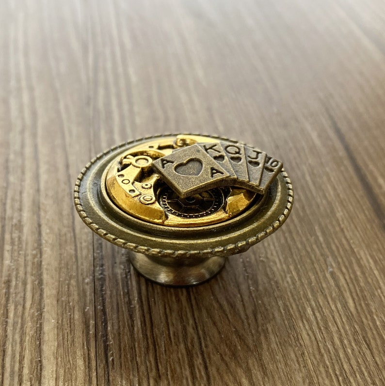 Brass Gear Poker Drawer Knobs / Gear Poker Cabinet / Gothic Home Decor ...