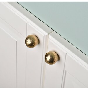Hammered Brass Sphere Full Copper Solid Handmade Drawer Knobs - Etsy