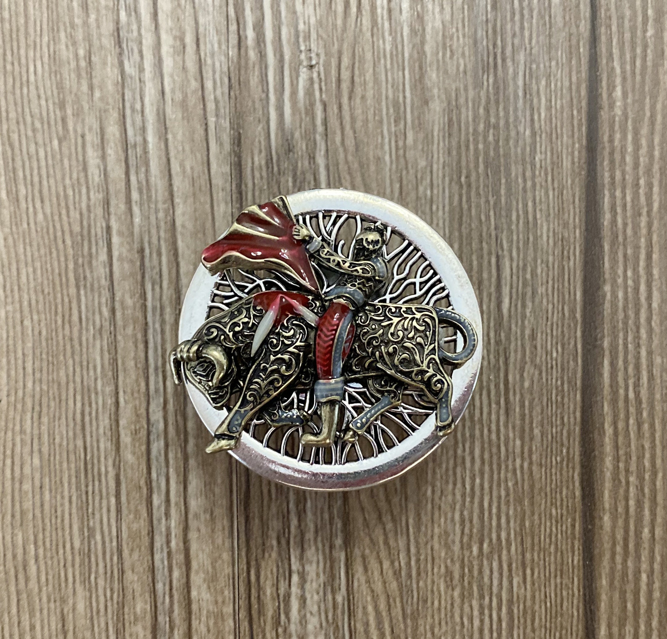 Enamel Matador Drawer Knobs / Bronze Enamel Matador Cabinet / Gothic ...