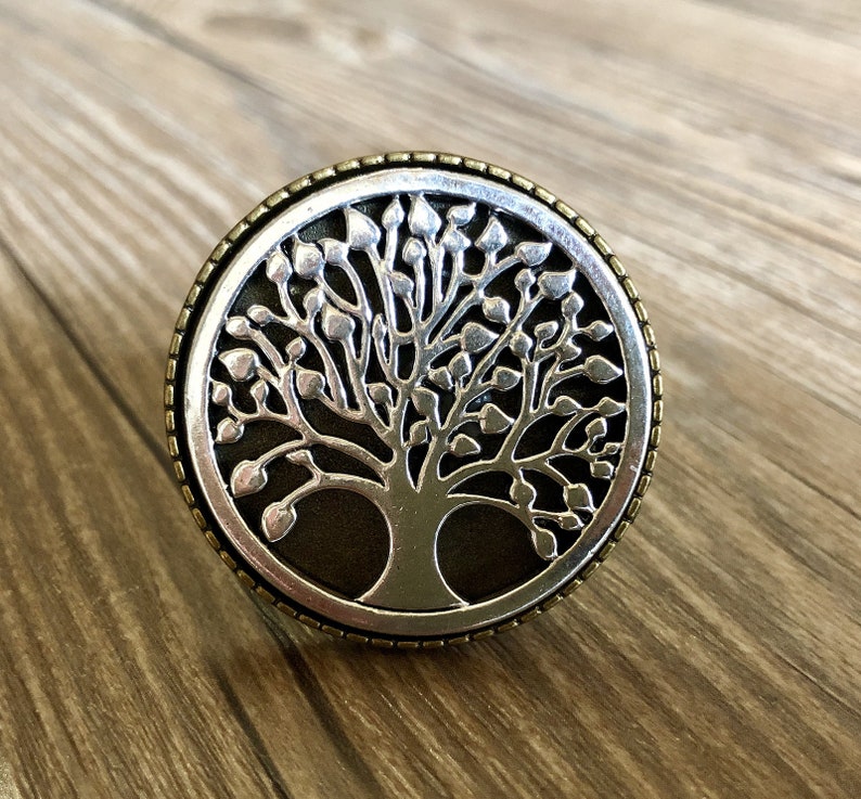 Silver Peace Tree Drawer Knobs / Peace Tree Cabinet / Gothic Home Decor ...
