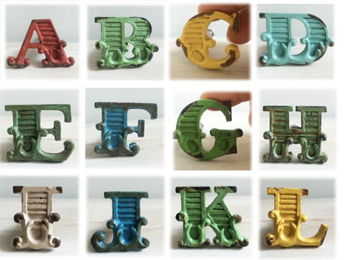 Antique Letter Knobs Drawer Knob Dresser Knobs Ceramic Knobs / | Etsy