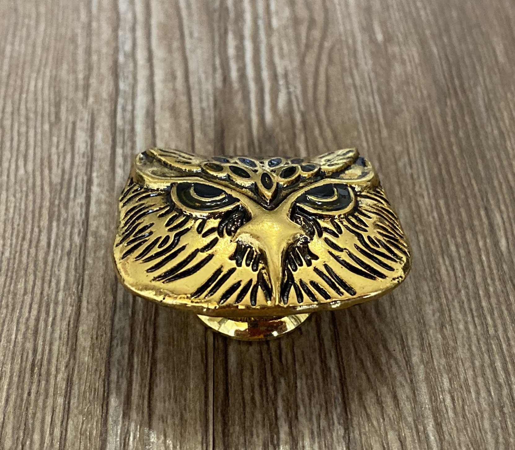 Old Gold Owl Drawer Knobs / Vintage Owl Cabinet / Gothic Home Decor ...