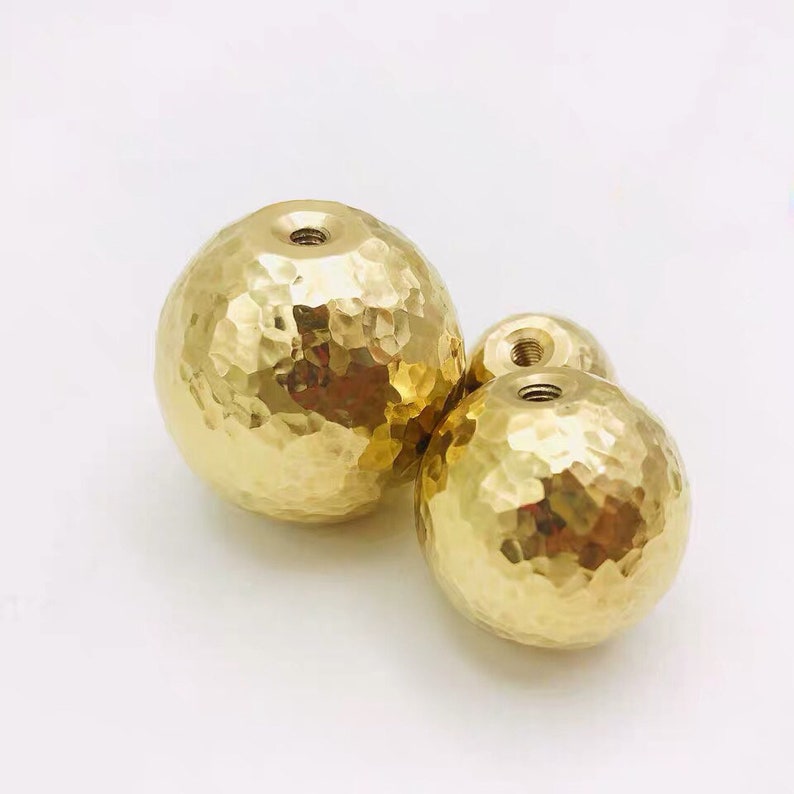 Hammered Brass Sphere Full Copper Solid Handmade Drawer Knobs - Etsy
