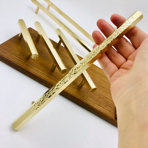 Hexagon Hammered Handles Brass Solid Handmade Drawer Knobs | Etsy