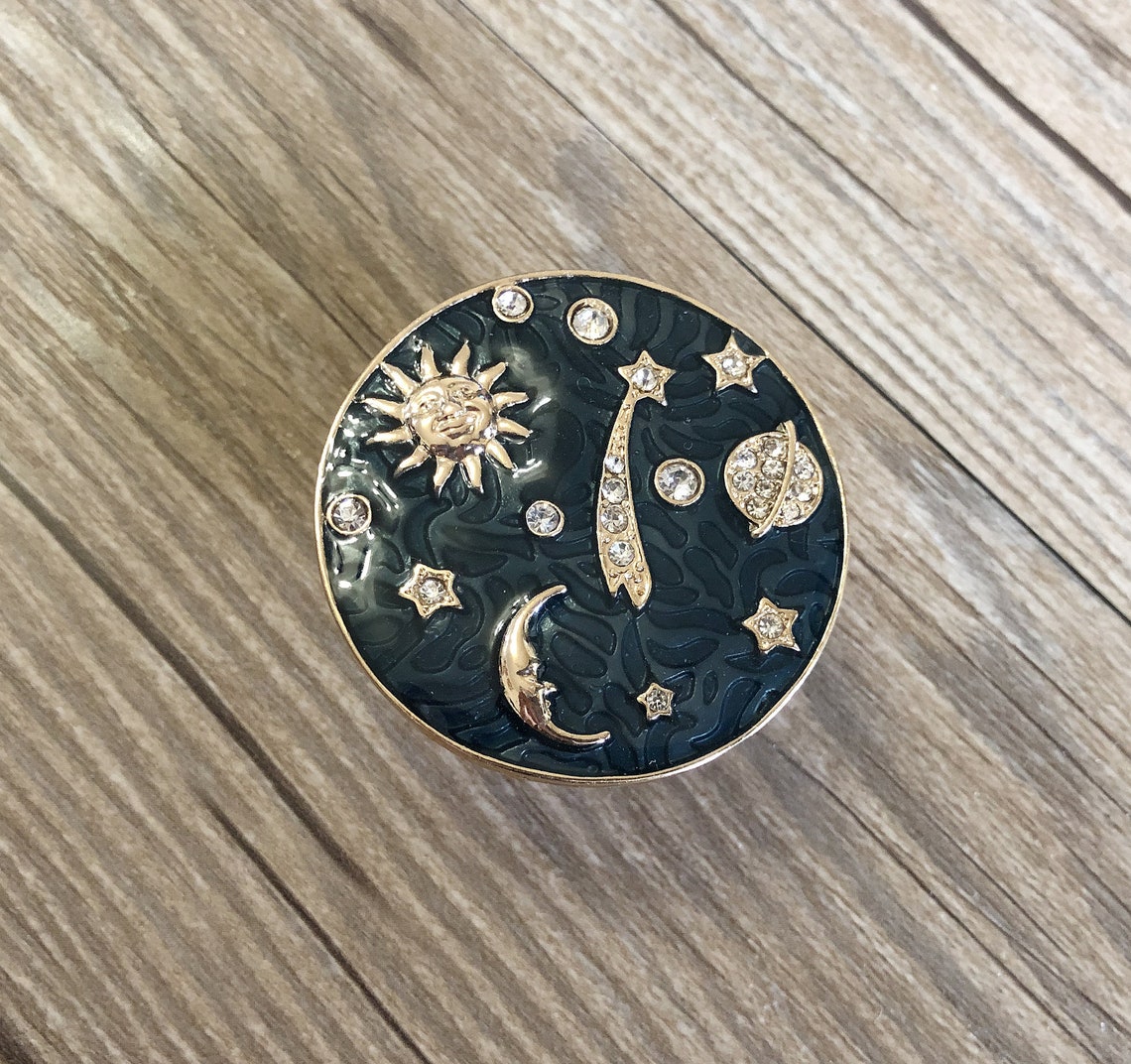 Enamel Moon and Stars Drawer Knobs / Starry Sky Cabinet / - Etsy