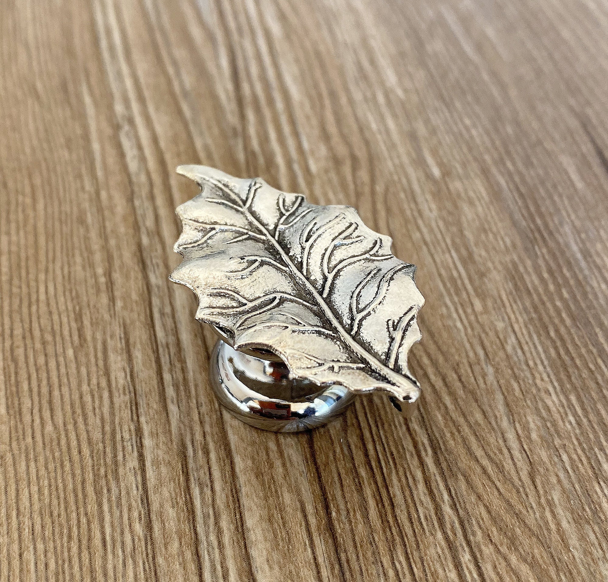 Silver Leaves Knobs Brass Knobs / Cabinet Dresser Knobs / - Etsy