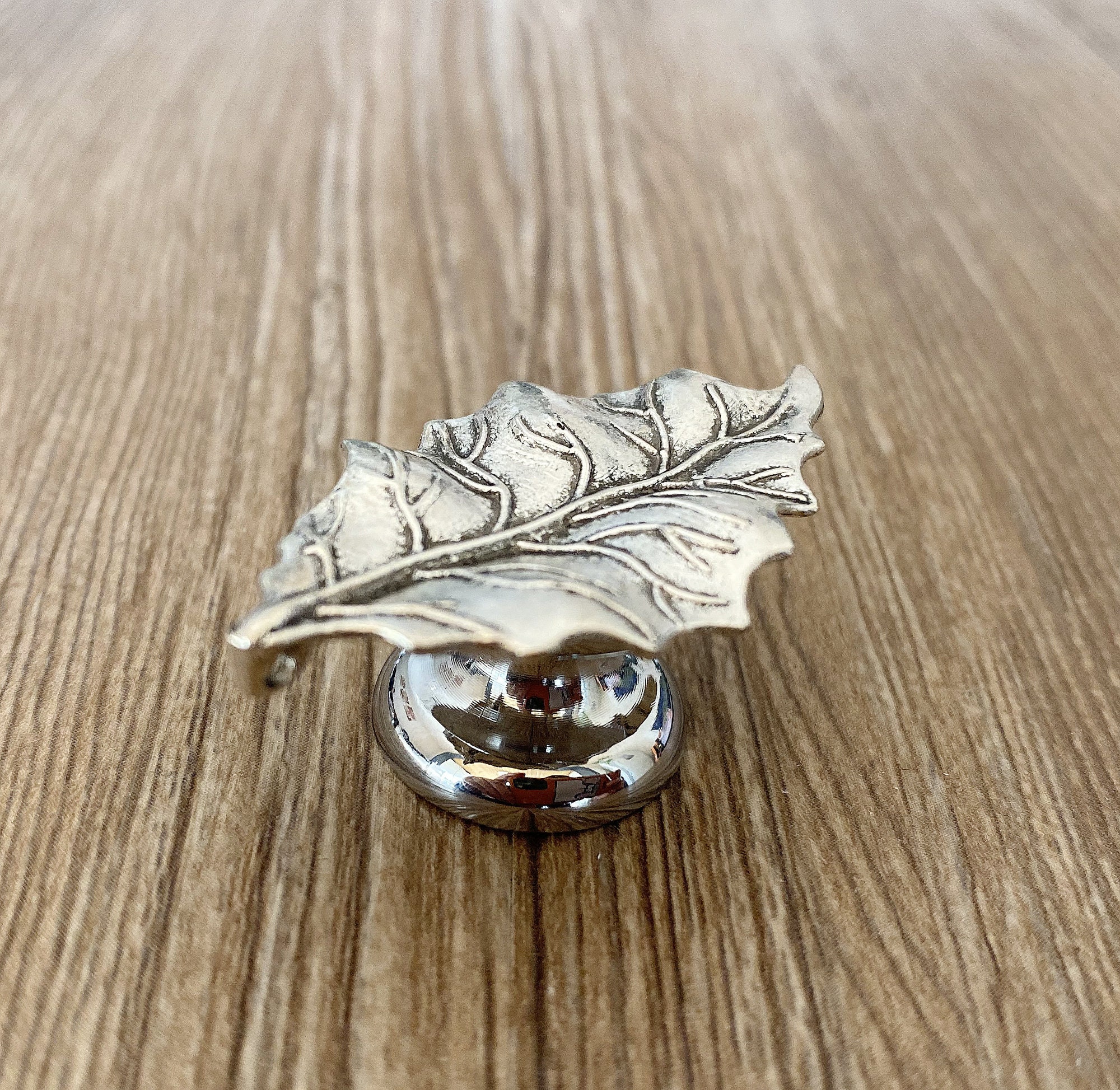 Silver Leaves Knobs Brass Knobs / Cabinet Dresser Knobs / - Etsy