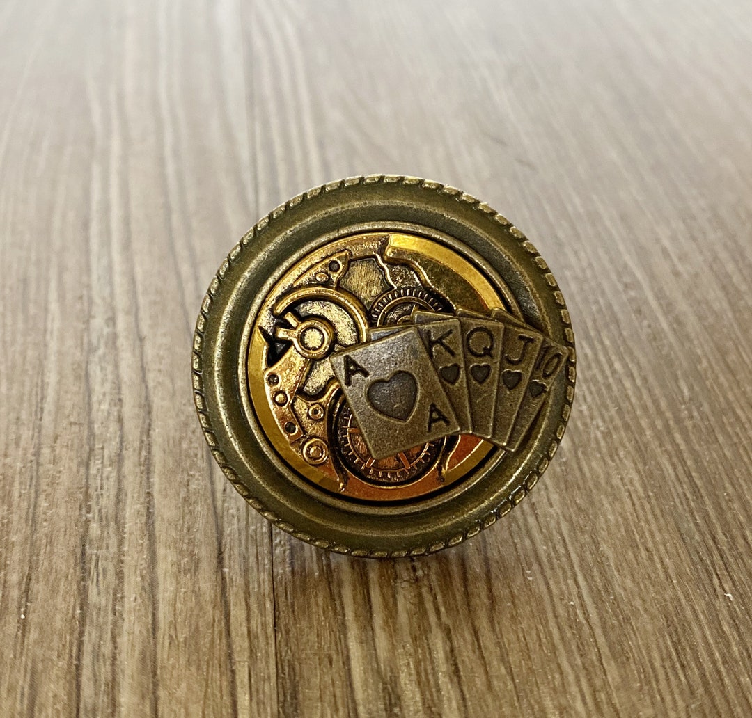 Brass Gear Poker Drawer Knobs / Gear Poker Cabinet / Gothic Home Decor ...